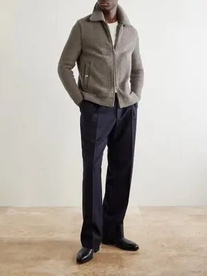 Eleventy Knitted Wool Zip-up Jacket
