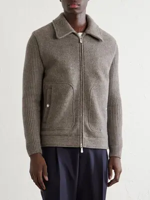 Eleventy Knitted Wool Zip-up Jacket