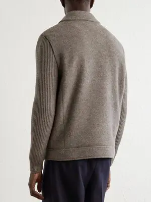Eleventy Knitted Wool Zip-up Jacket