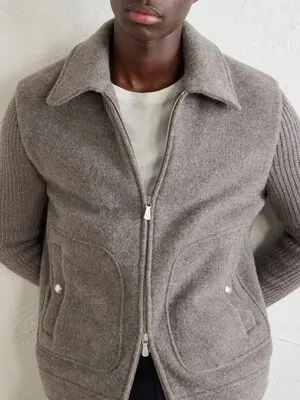 Eleventy Knitted Wool Zip-up Jacket