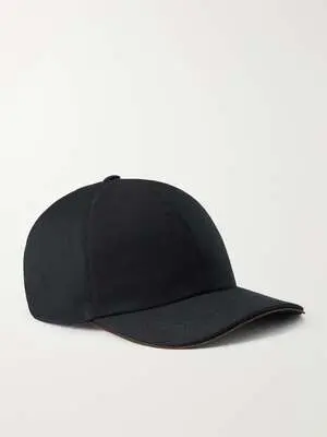 Canali Logo-appliquéd Wool Cap - Black