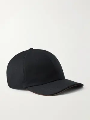Canali Logo-appliquéd Wool Baseball Cap - Black