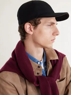 Canali Logo-appliquéd Wool Baseball Cap