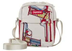 Supreme Guns Embroidered Leather Shoulder Bag