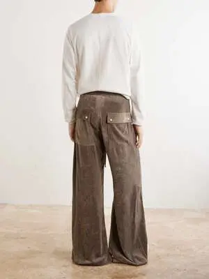 Rick Owens Bela Wide-leg Drawstring Velour Trousers