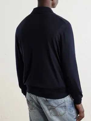 Sease Lasca Virgin-wool Polo Shirt - Blue