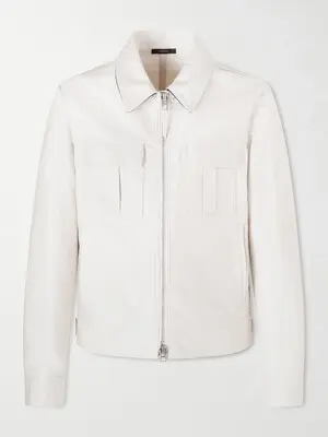 TOM FORD Slim-fit Cotton-satin Blouson Jacket - Neutrals