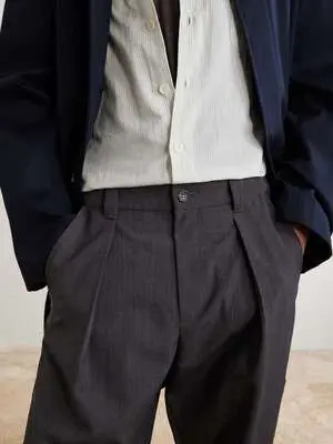 A.p.c. Renato Wide-leg Pleated Twill Trousers