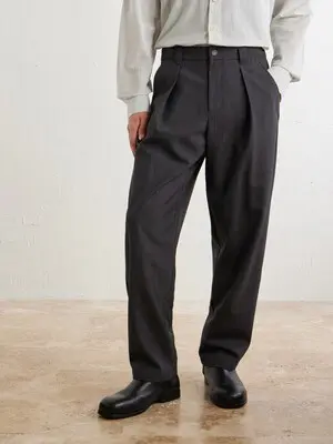 A.p.c. Renato Wide-leg Pleated Twill Trousers