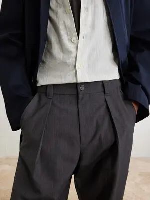 A.p.c. Renato Wide-leg Pleated Twill Trousers