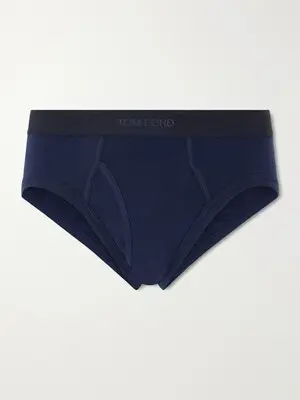 TOM FORD Stretch-cotton Briefs - Blue