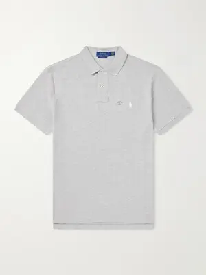 Polo Ralph Lauren Logo-embroidered Cotton-piqué Polo Shirt - Gray