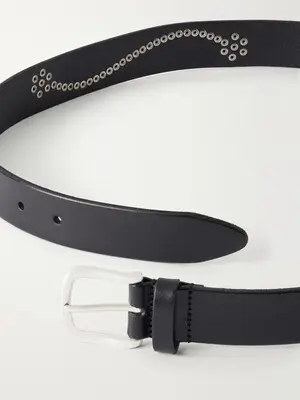 Anderson's Studded Leather Belt - Black