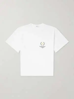 Celine Triomphe-embroidered Cotton-jersey T-shirt - White