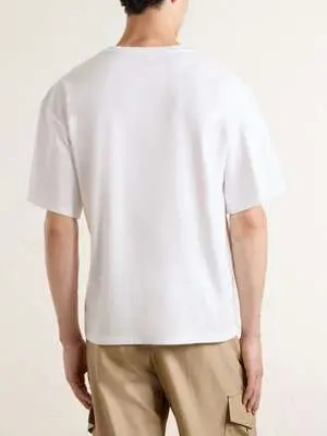 Celine Triomphe-embroidered Cotton-jersey T-shirt