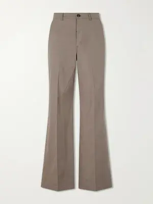 Rick Owens Wide-leg Cotton-blend Canvas Trousers - Neutrals
