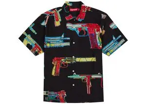 Supreme Guns Silk Short Sleeve Shirt - Black