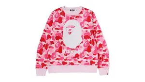 A BATHING APE Abc Camo Bathing Ape Crewneck Sweatshirt Sweat - Pink