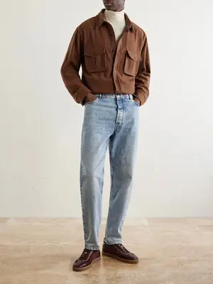 Caruso Houndstooth Brushed Wool Overshirt