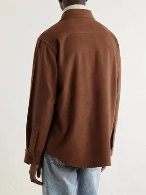 Caruso Houndstooth Brushed Wool Overshirt