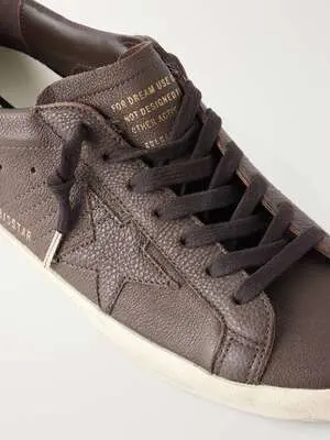 GOLDEN GOOSE Super-star Distressed Full-grain Leather Sneakers