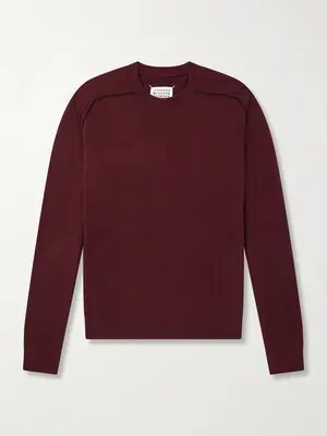 MAISON MARGIELA Knitted Wool Sweater - Burgundy