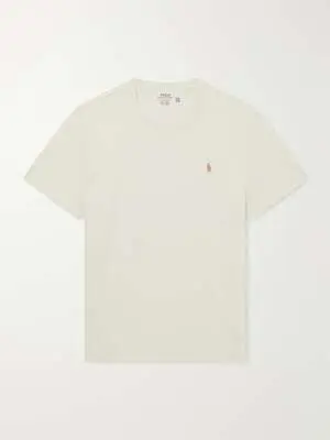 Polo Ralph Lauren Logo-embroidered Cotton-jersey T-shirt - Cream