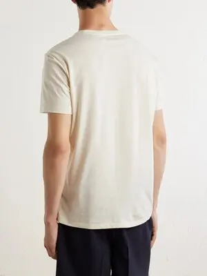 Polo Ralph Lauren Logo-embroidered Cotton-jersey T-shirt - Neutrals