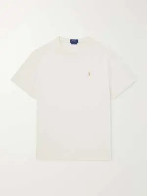 Polo Ralph Lauren Logo-embroidered Cotton-jersey T-shirt - Ecru