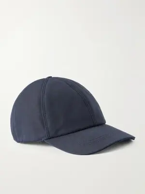 Canali Logo-appliqué Cotton-blend Cap - Blue
