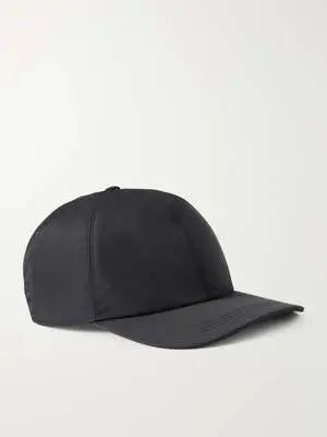 Canali Logo-appliquéd Shell Cap - Black