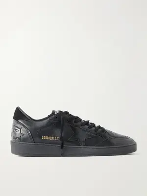 GOLDEN GOOSE Ball Star Distressed Leather Sneakers - Black