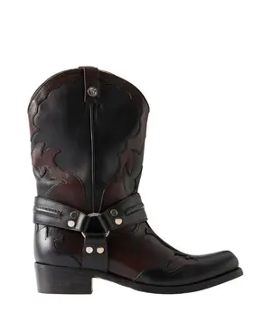 Versace Cowboy 30 Leather Ankle Boots - Black