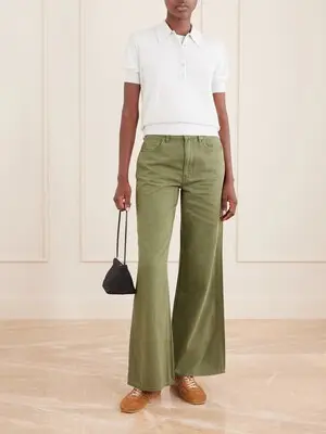 Veronica Beard Kasey Mid-rise Wide-leg Jeans - Green