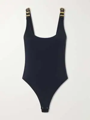 Versace Embellished Swimsuit - Black