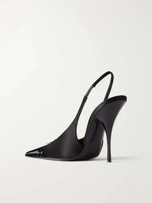 Saint Laurent Louis 110 Embellished Patent-leather Slingback Pumps