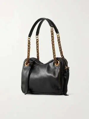 VIVIENNE WESTWOOD Dolce Medium Orb-embellished Textured-leather Shoulder Bag