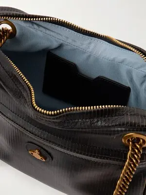 VIVIENNE WESTWOOD Dolce Medium Orb-embellished Textured-leather Shoulder Bag