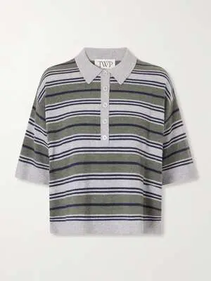 TWP Striped Cashmere Polo Sweater - Multi