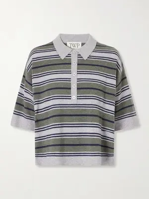 TWP Striped Cashmere Polo Sweater - Multi