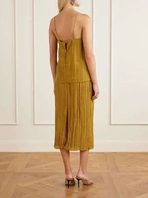 Tibi Crinkle Charmeuse Tank
