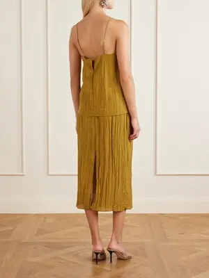 Tibi Crinkle Charmeuse Tank