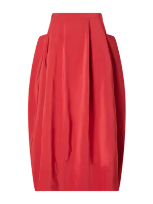 Tibi Lantern Paneled Skirt - Red