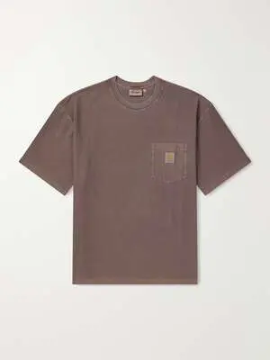 Carhartt Work In Progress Logo-appliquéd Cotton-jersey T-shirt - Brown