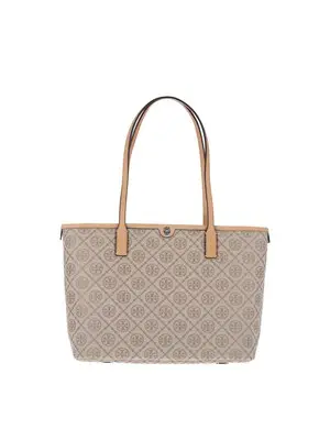 Tory Burch Small Tote Bag "t Monogram - White