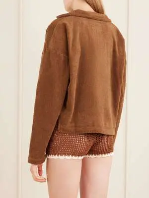 TERRY PUESTO Estate Cropped Organic Cotton-terry Sweatshirt