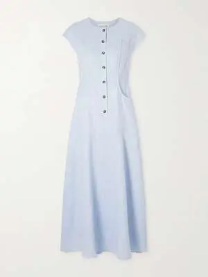 Saloni Sierra Linen Midi Dress