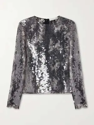 Veronica De Piante Dalia Lace And Sequins Blouse
