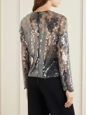 Veronica De Piante Dalia Lace And Sequins Blouse