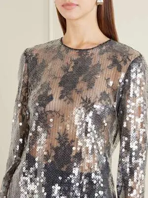Veronica De Piante Dalia Lace And Sequins Blouse